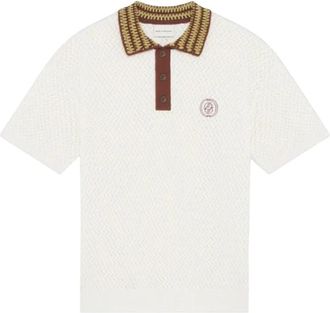 Dr&ocirc;le de Monsieur Homme, Tops, Blanc, Taille: M Polo Maille Ajour&eacute; D Miroir