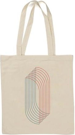 Generic Sac fourre-tout bleu et rouge coloré en coton naturel art spatial blanc