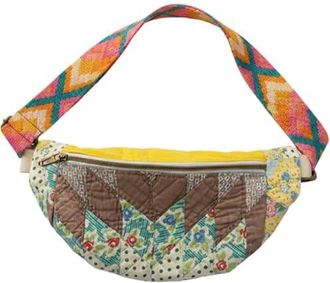 Generic Sac &agrave; bandouli&egrave;re matelass&eacute; dinspiration vintage en tissu boh&egrave;me avec sangle r&eacute;glable, Style c, 1