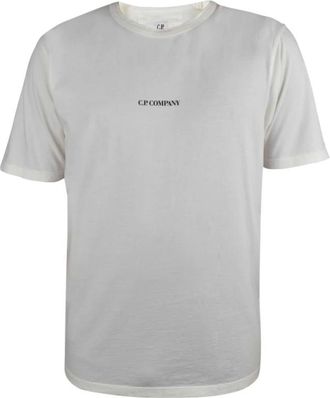 C.P. Company C.p. Company, Homme, Tops, Blanc, Taille: S T-Shirt Logo 24/1 Jersey