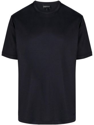 Emporio Armani t-shirt en coton à logo brodé - Bleu