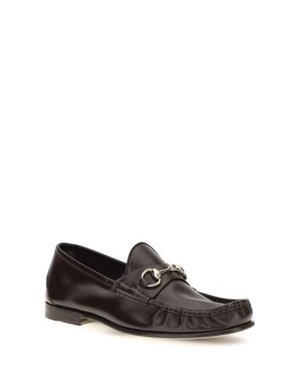 Gucci Mens Lugano Leather Loafers Cocoa