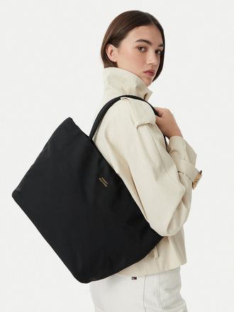 Tommy Hilfiger Handtasche Tommy Hilfiger Th Marina Hobo/Tote Nylon AW0AW18862 Schwarz