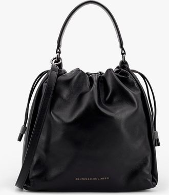 Brunello Cucinelli Bucket Mellow leather bucket bag with Monili detail - BRUNELLO CUCINELLI - gender_Woman