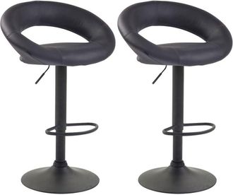 Clp Définir 2 tabourets modernes et seule structure noire dans diverses couleurs - Siège en forme colore : Gris