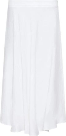 Marella Femme, Jupes, Blanc, Taille: 36 FR Gonna in lino natt&eacute;
