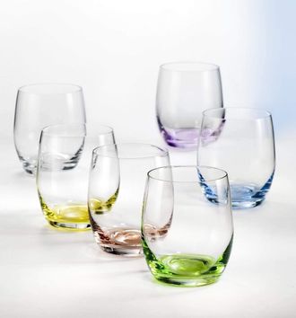 Bohemia Design Kristall Wassergläser Rainbow 300 ml, 6 - Set, bunt sortiert (300 ml)
