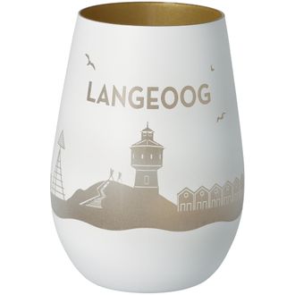 Goodtimes Windlicht Langeoog Skyline (Weiß & Gold)