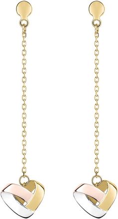 Edenly Ohrhänger Origami Herz in 375er Weiß-, Gelb- und Roségold