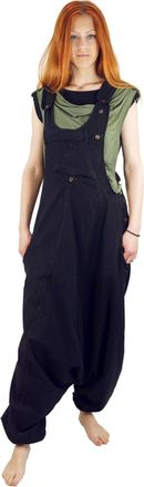 Guru Shop Latzhose Aladinhose Haremshose Pluderhose Pumphose - Schwarz, Damen, Baumwolle, Size:XL