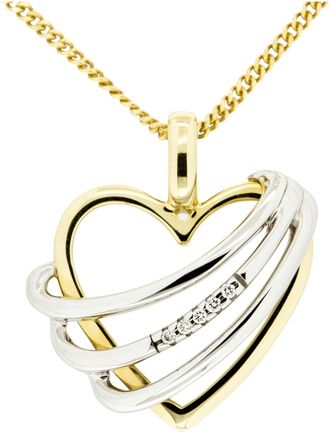 Orolino Halskette Gold 585 Herz-Anh&auml;nger mit 5 Brillanten zus. 0,025ct