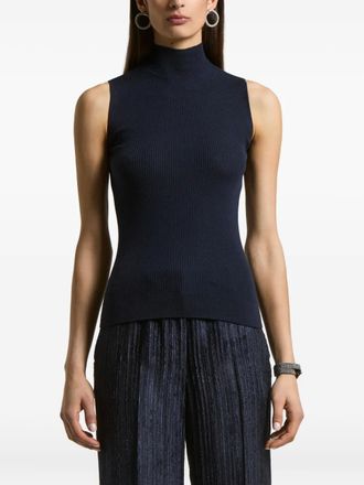 PESERICO débardeur nervuré à col montant - Noir