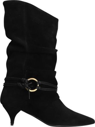 Alchimia Femme, Chaussures, Noir, Taille: 39 EU Bottines &agrave; talon bas en daim avec effet de cheville