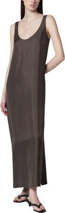 R&oacute;he Femme, Robes, Vert, Taille: 42 FR Robe Maxi en Soie &agrave; Encolure Ronde