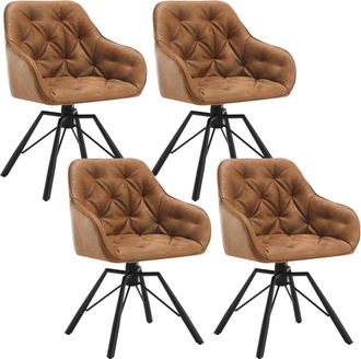Woltu Esszimmerst&uuml;hle drehbar 4er Set, Armlehnst&uuml;hl 360&deg; drehbar, Essst&uuml;hl, K&uuml;chenst&uuml;hl, Polsterst&uuml;hl, Armlehnst&uuml;hl, f&uuml;r Esszimmer, Wohnzimmer,mit Metallbei