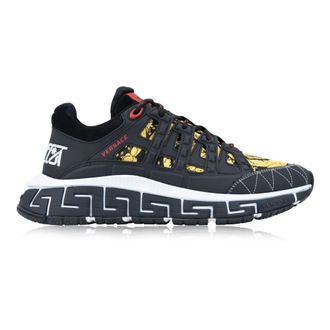 Versace Griechisches Motiv Schn&uuml;rschuhe f&uuml;r Damen - - Shoes - Damen - Schwarzk - 37 1/2 EU