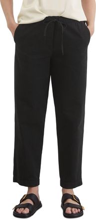 Marc O'Polo Damen Stoffhose mit Kordelzug Tapered Fit, Schwarz (Black), 40