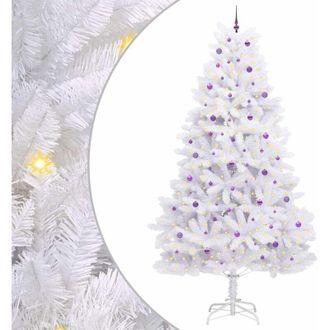 vidaXL K&uuml;nstlicher klappbarer Weihnachtsbaum Wei&szlig; 300 cm PVC und Stahl vidaXL