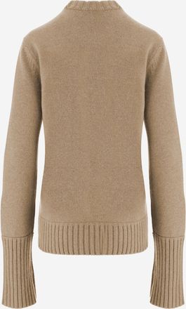 SA SU PHI Womens Cashmere Crew-Neck Sweater Beige
