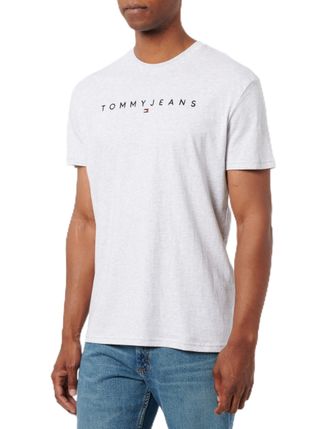 Tommy Jeans Herren TJM Reg Linear Logo Tee EXT Dm0dm20744 S/S T-Shirt, Grey (Silver Grey), 4XL EU
