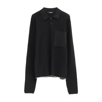 Jacquemus Schwarze Baumwoll-T-Shirts und Polos - - Knitwear - Herren - Schwarzk - M