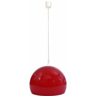 Hhg Pendelleuchte 655, H&auml;ngelampe H&auml;ngeleuchte Lampe, &oslash; 40cm Schirm, Kunststoff rot