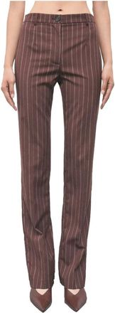 Patrizia Pepe Pantalon tailleur &agrave; rayures - Femme - Pantalons - Brun - Taille: 38 FR