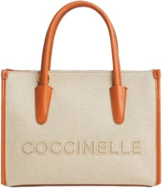 Coccinelle Femme, Sacs, Orange, Taille: ONE Size Myrtha26 Canvas Shopper
