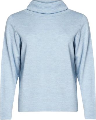 Lind Femme, Pulls, Bleu, Taille: 46 FR Col roul&eacute;s