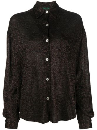 Jean Paul Gaultier chemise boutonnée à effet lamé (années 1980) - Marron