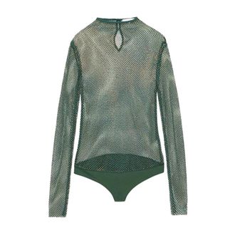 Patrizia Pepe Rhinestone-besetzter Mesh-Body - - Tops - Damen - Gr&uuml;n - S