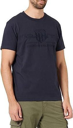 GANT Gant REG Tonal Shield SS T-Shirt, Evening Blue, XXL Homme