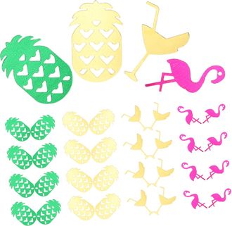 Cabilock Sommer Hawaii Party Tischdeko Konfetti Buntes Glitter Table Confetti mit Ananas Wein Glas Flamingo Motiven PVC Pailletten Streudeko für Geburtstag Sho