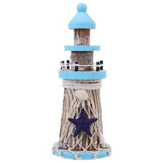 TOPBATHY Mediterraner Leuchtturm 19cm Handgefertigte Tischskulptur f&uuml;r Nautische Dekoration Maritime Party Rustikale Wohnraumgestaltung