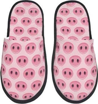 Generic Empreinte De Nez De Cochon Pantoufles Moelleuses Doux Pantoufles En Peluche Plates Chaussures Pour Femme Int&eacute;rieur Chambre M
