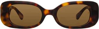 Linda Farrow Rechteckige Sonnenbrille aus Schildpatt-Acetat - - Accessories - Damen - Braun - 52 MM