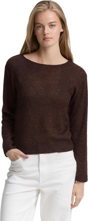 Tom Tailor Damen 1047899 Pullover, 38864-Soft Chocolate Brown Melange, M