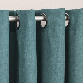Schöner Leben Ösenvorhang Brilliant Leinenoptik einfarbig türkis 140x245cm