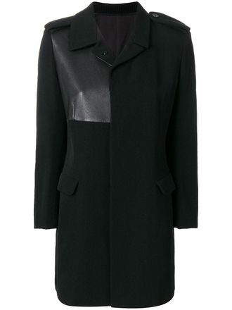 Yohji Yamamoto manteau à empiècement texturé - Noir