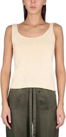 Aspesi Femme, Tops, Beige, Taille: 40 FR D&eacute;bardeur en maille &agrave; encolure d&eacute;gag&eacute;e