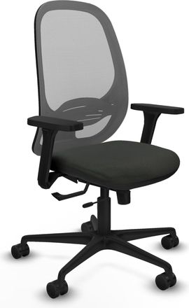 Piqueras y Crespo B&uuml;rostuhl, schwarz, mit 3D-Armlehnen, h&ouml;henverstellbare Lendenwirbelst&uuml;tze, ausgestattet mit Syncro/Translack und Schneidschaum, mit Rollen von 65 mm,