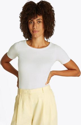 Tommy Hilfiger Rundhalsshirt SLIM 5X2 RIB O-NK SS mit dezenter Tommy Hilfiger Logostickerei