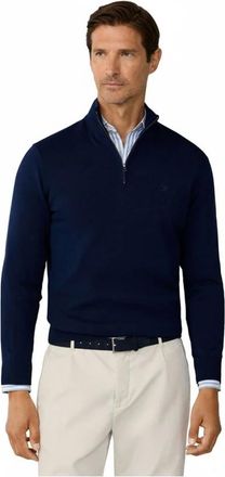 Hackett Homme, Pulls, Bleu, Taille: XL Cotton Quarter Zip Jumper