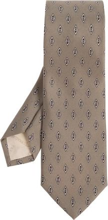 Ferragamo Homme, Accessoires, Beige, Taille: ONE Size Micro Gancini Print Silk Tie