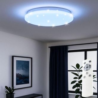 Brilliant Smart LED Plafonnier &agrave; intensit&eacute; variable avec t&eacute;l&eacute;commande Ciel &eacute;toil&eacute; RGB Changement de couleur Lampe de chambre &agrave; coucher, 22W 2400lm blanc