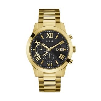 Guess Homme, Accessoires, Jaune, Taille: ONE Size Montre Analogique en Acier Dor&eacute; avec Quartz