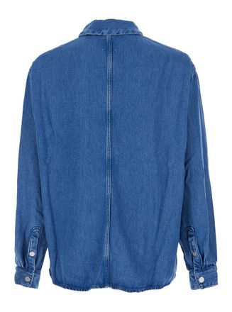 Won Hundred Mens Shirt Zayne Denim Zip Blue Tencel