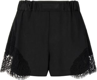 Versace Femme, Shorts, Noir, Taille: 38 FR Short en satin avec finitions en dentelle