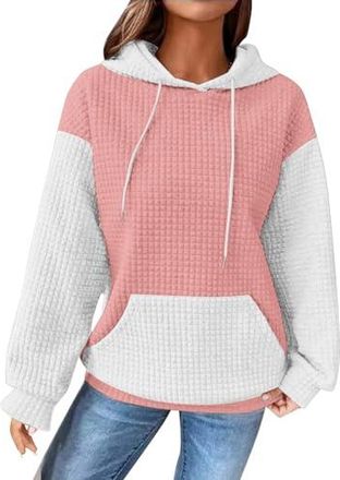 Generic Sweat-shirt surdimensionn&eacute; pour femme - Pull d&eacute;contract&eacute; &agrave; manches longues - Automne - Hiver - Sweat &agrave; capuche avec poche - Manteau long - Veste dauto
