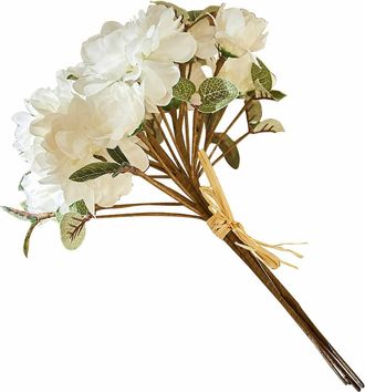 Loberon Deko-Blumenstrau&szlig; Qu&eacute;risse, Aufwendige Fertigung, Realistische Optik, Immerfrisches Bouquet, Kunstblumen, Dekoration, Eisendraht, Polyester, Creme/gr&uuml;